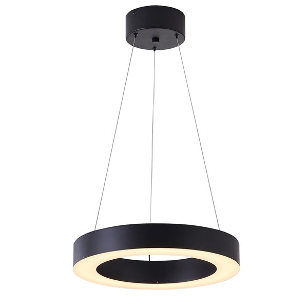 Design Living LED Chandelier - 1-Light - 15.7-in x 3-in - Matte Black ...