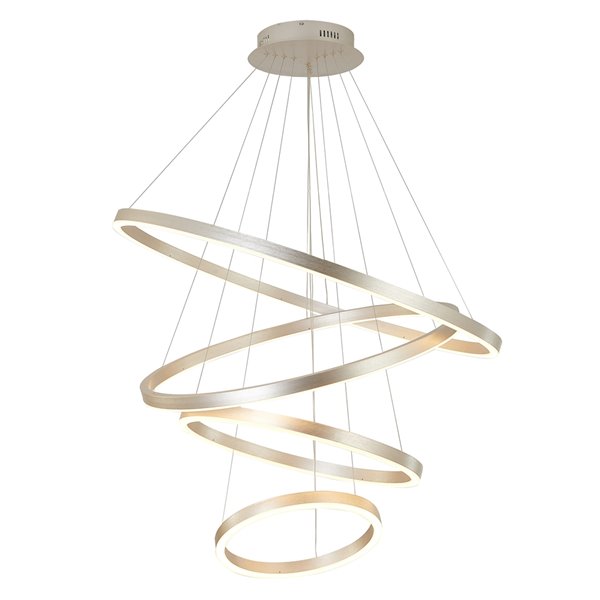 Design Living LED Chandelier - 42.5-in x 56.7-in - Brushed Nickel ...