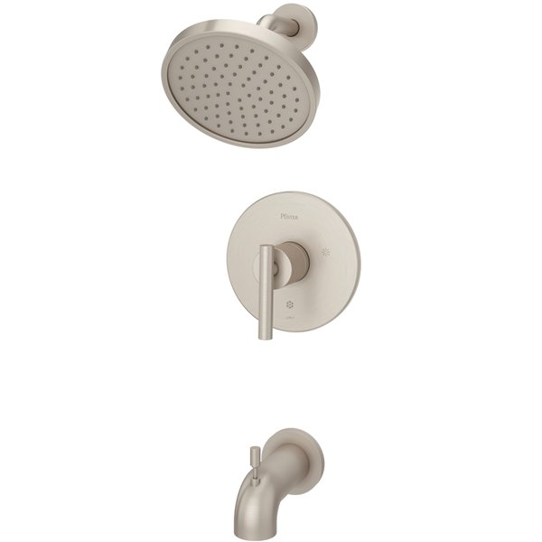 Pfister Contempra 1-Handle Tub and Shower Trim - Brushed Nickel LG89 ...