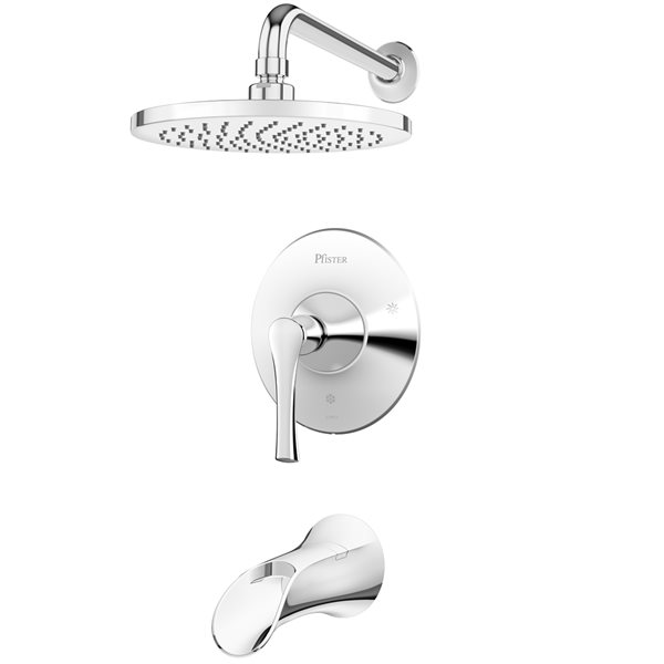Pfister Rhen 1-Handle Tub and Shower Trim - Polished Chrome LG89-8RHC ...