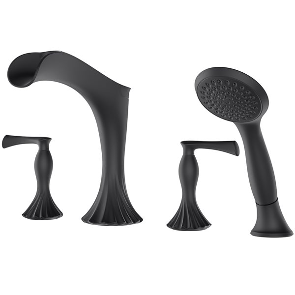 Pfister Rhen 2-Handle Tub Trim with Hand Held Shower - Matte Black ...