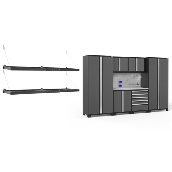 NewAge Products Pro Series Cabinet Set - Steel and Stainless Steel - 5 ...
