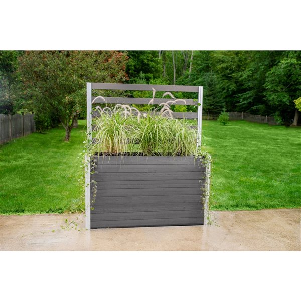 Vita Urbana Parklette Large Planter with Trellis - 59-in L x 16-in W x ...