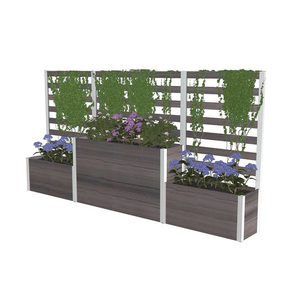 Vita Urbana Parklette Planter Combo with Trellis - 134.5-in L x 16-in W ...