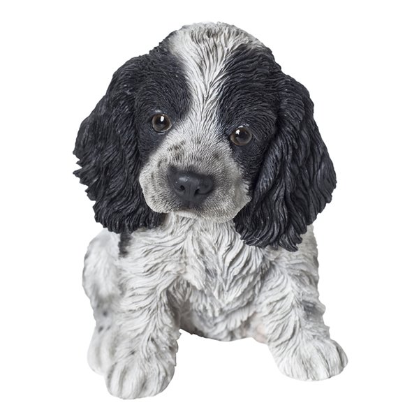 Hi-Line Gift Ltd. 5.8 H x 6-in W Black/White Cocker Spaniel Resin ...