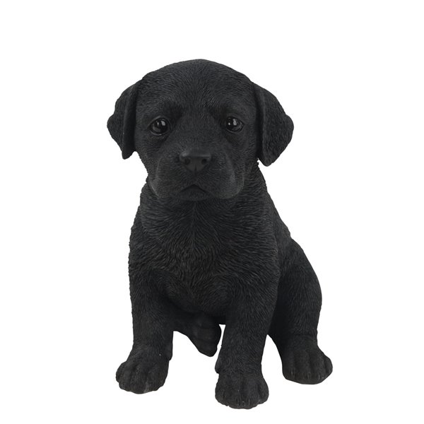Hi-Line Gift Ltd. 6.5 H x 4.75-in W Black Labrador Puppy Resin Garden ...