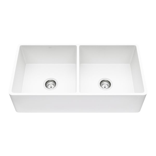 Évier de cuisine VIGO Farmhouse 36" en blanc mat avec drain ...