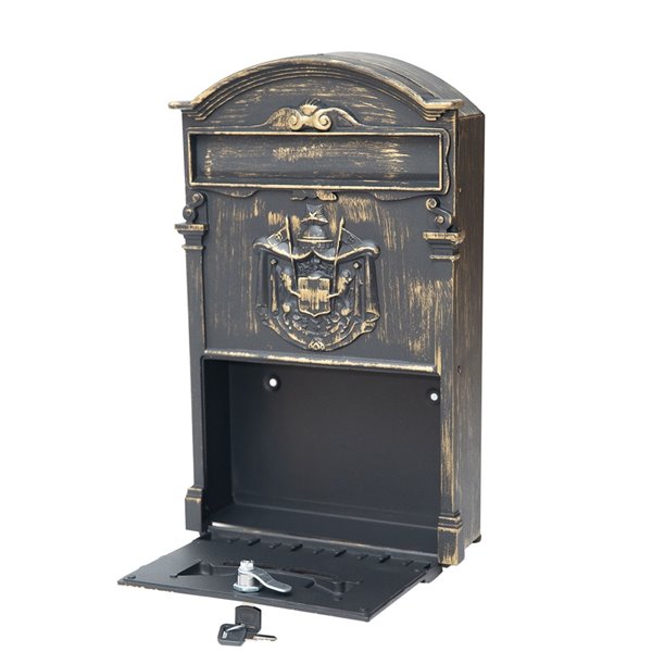 Fine Art Lighting Ltd. Medium-Size Metal Wall Mailbox, Rustic Bronze ...