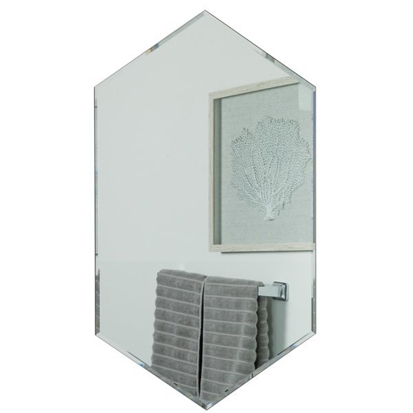 Decor Wonderland Fierce Shapes 23.5-in Frameless Bathroom Mirror ...