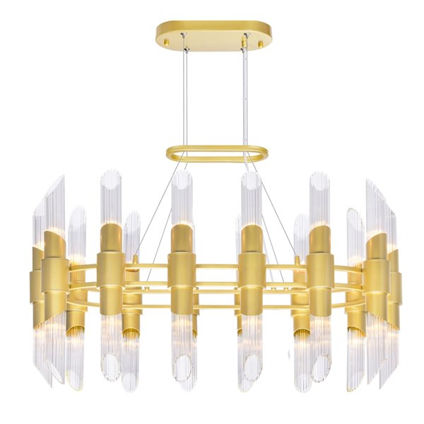 CWI Lighting Croissant 28-Light Satin Gold Modern/Contemporary Standard ...