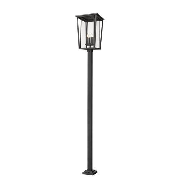 Z-Lite Seoul 124.5-in H Black Hardwired Halogen Complete Post Light ...
