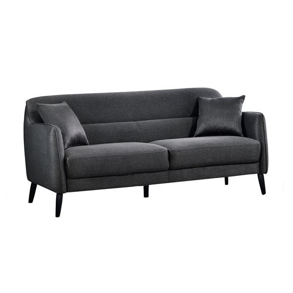 HomeTrend Georgina Midcentury Dark Grey Polyester Sofa 99892GRY-3 | RONA