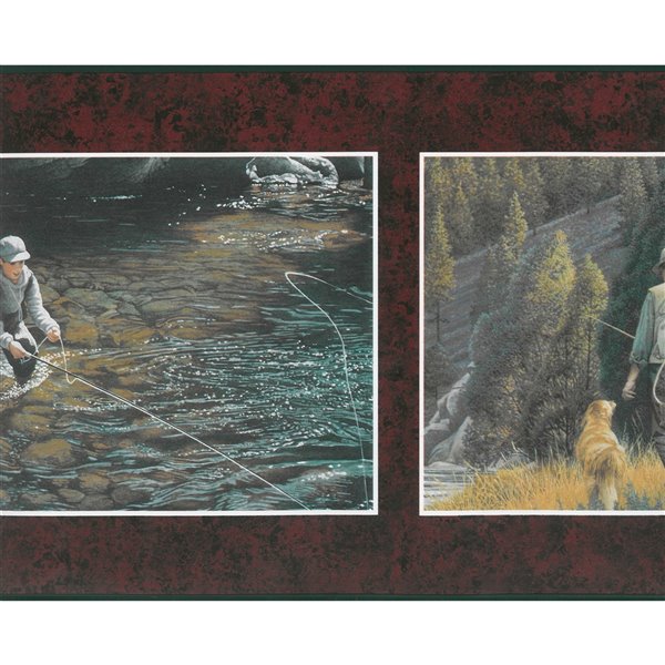 Dundee Deco 9.25-in Garnet Red/Yellow/Green Prepasted Wallpaper Border ...