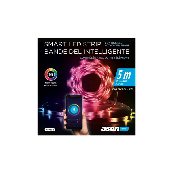 Bande lumineuse DEL IP65 RVB Ason Decor, 5 m 907158 | RONA