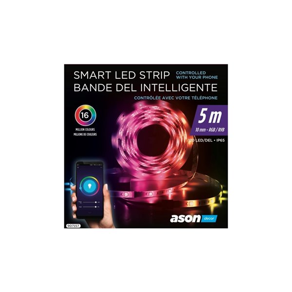 Bande lumineuse DEL adressable IP65 RVB Ason Decor, 5 m 907157 | RONA