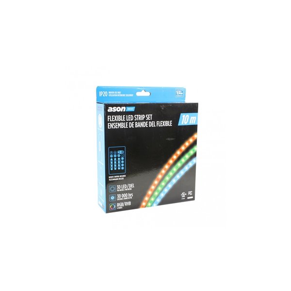 Bande lumineuse DEL flexible avec télécommande Ason Decor, 10 m 905759 ...