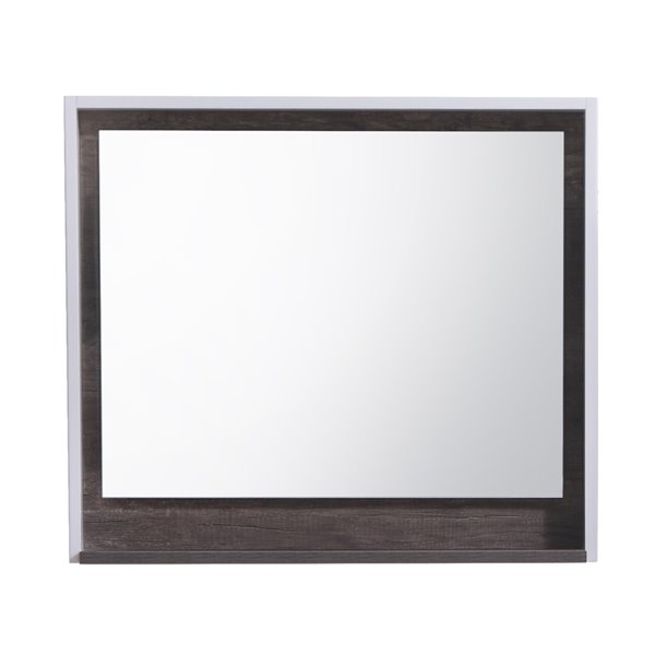 akuaplus® Rectangular Mirror with Shelf - 31-in x 28-in - Oak/White ...