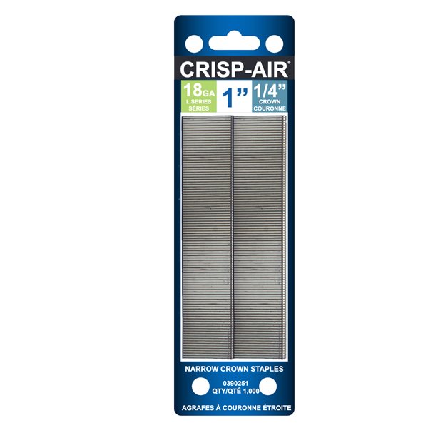 Crisp-Air 1-in Leg x 1/4-in Narrow Crown 18-Gauge Collated Finish ...