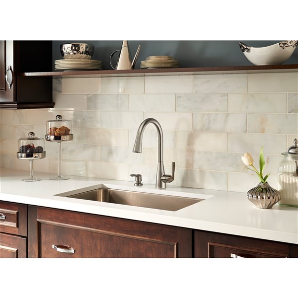Pfister Lima Polished Chrome High-Arc Pull-Down Kitchen Faucet (Deck ...