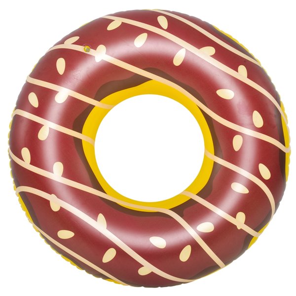 Pool Central Inflatable Brown and Yellow Doughnut Pool Tube Float ...