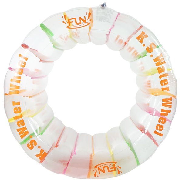 Pool Central Inflatable White and Orange Pool Water Wheel Float Toy ...
