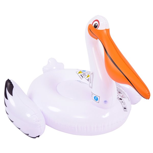 Pool Central White and Orange Inflatable Pelican Swimming Pool Float ...