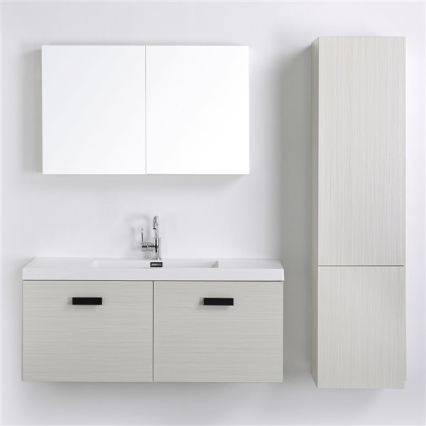 Allen Roth Floating 48 In White Single Sink Bathroom Vanity - Artcomcrea