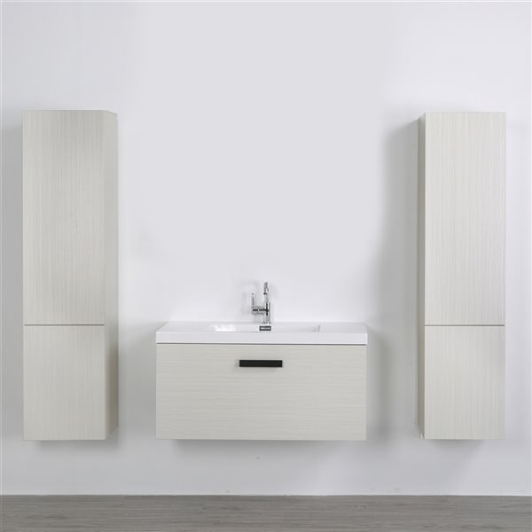 Streamline 40-in Ash Grey Single Sink Floating Bathroom Vanity with ...