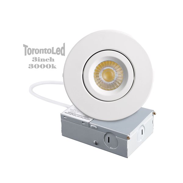 TorontoLed 3-in 3000K Recessed Ceiling Gimbal Light (1 Pack) | RONA