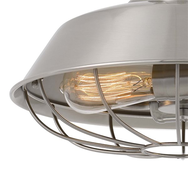 Worldwide Lighting Wilbur Brushed Nickel Industrial Warehouse ...