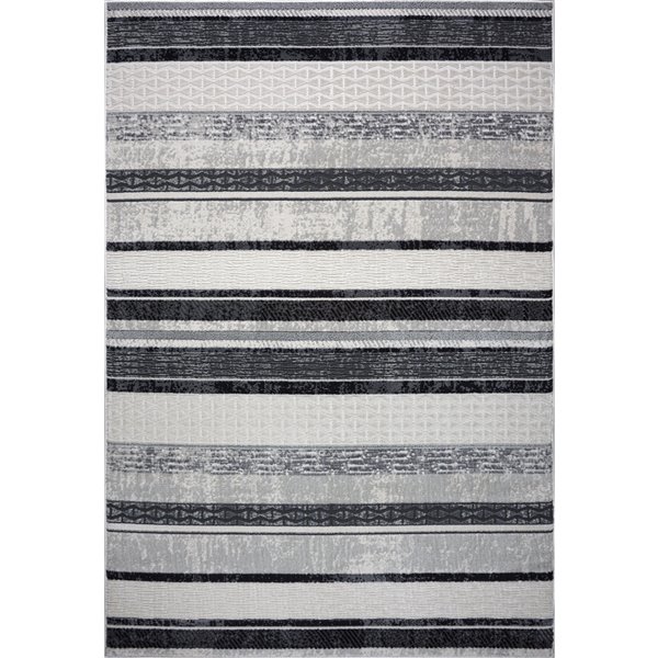 La Dole Rugs Modern Contemporary Area Rug - 6 ft. x 9 ft. - Grey ...