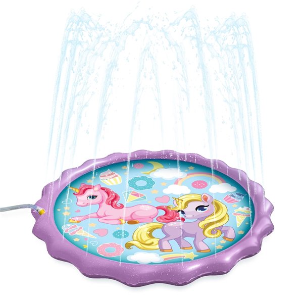 Splash Buddies 1-Pack 15-sq Ft. Unicorn Mat Lawn Sprinkler BH78206 | RONA