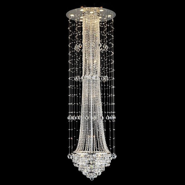 CWI Lighting Hallway 32-in Chrome Glam Halogen Flush mount light ...