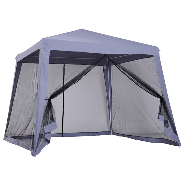 Outsunny 9.8-ft Square Grey Canopy, Grey 84C-090GY | RONA