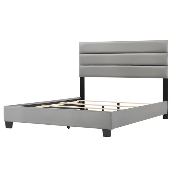 Lit queen rembourré gris Garon par WHI 101-857Q-GY | RONA