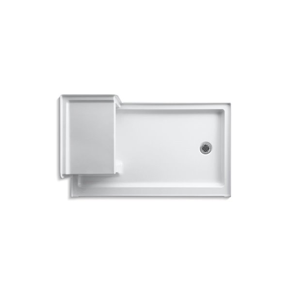 KOHLER Tresham White Acrylic 36-in W x 60-in L Shower Base With Right ...