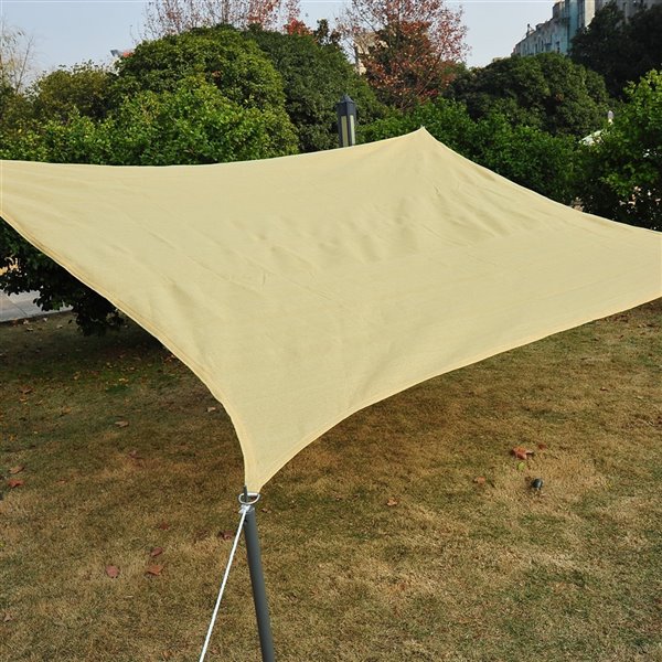 Outsunny Sunshade Cloth 9.842-ft x 9.842-ft Sand Shade Fabric 01-0632 ...