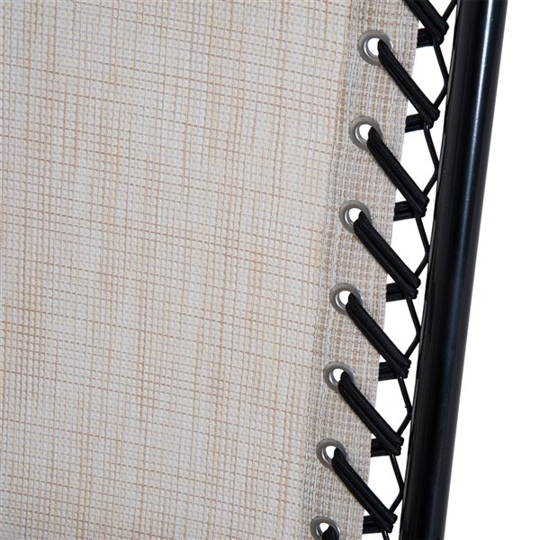 Outsunny Rocking Chair Set Black Metal Rocker Balcony Chairs - Cream ...