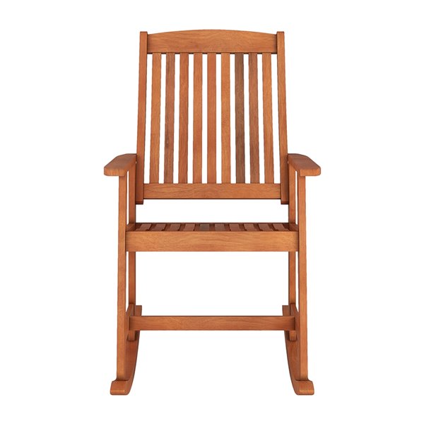 CorLiving Miramar Brown Wood Rocking Chair with Slat Seat PEX-862-R | RONA