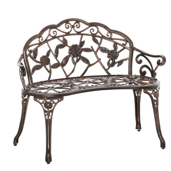 Outsunny 39.3-in W x 30.7-in H Antique Bronze Cast Aluminum Rose ...