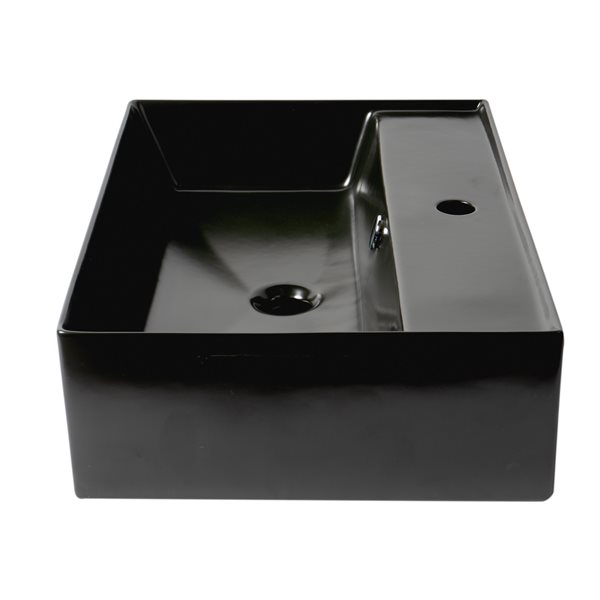 ALFI brand Black Matte Porcelain Vessel Rectangular Bathroom Sink with ...