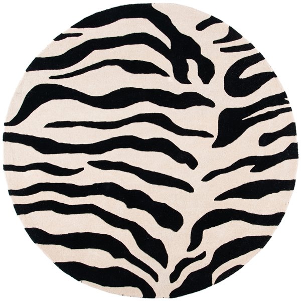 Safavieh Soho 6-ft x 6-ft Beige/Black Round Indoor Area Rug SOH784A-6R ...