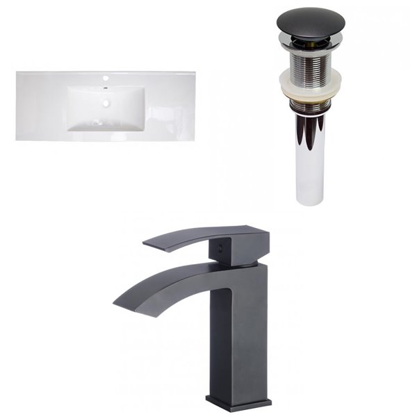 American Imaginations Roxy 48-in White Ceramic Single Sink Bathroom ...