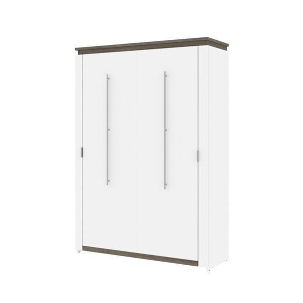 Lit double escamotable gris noisette et blanc Orion de Bestar 116183 ...