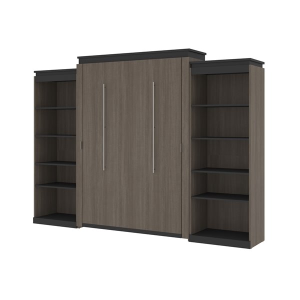 Grand lit escamotable Orion de Bestar gris écorce et graphite ...