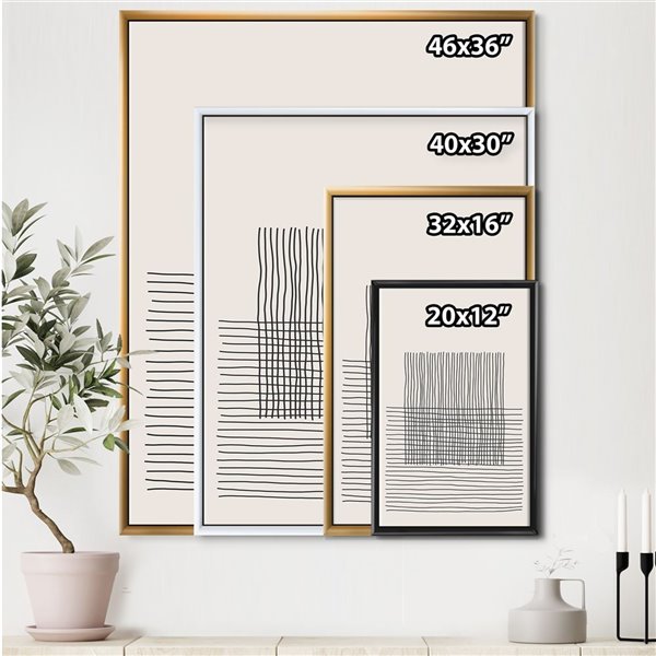 Designart 20-in x 12-in Minimal Geometric Lines and Squares V Modern ...
