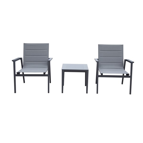 Modern Muse 3-piece Metal Frame Patio Conversation Set MM-5624-SST | RONA
