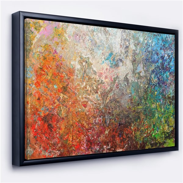 Designart 16-in x 32-in Board Stained Abstract Art with Black with Gold ...