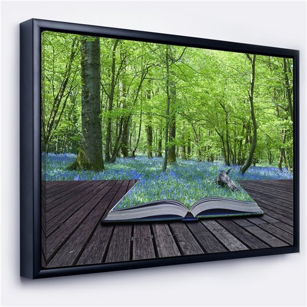 Designart 14-in x 22-in Open Book to Green Forest with Black Wood ...