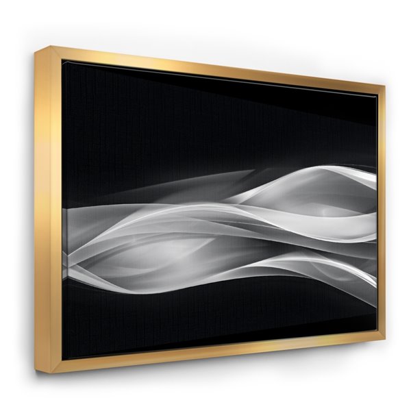 Designart 30-in x 40-in Glittering Silver Pattern with Gold Wood Framed ...